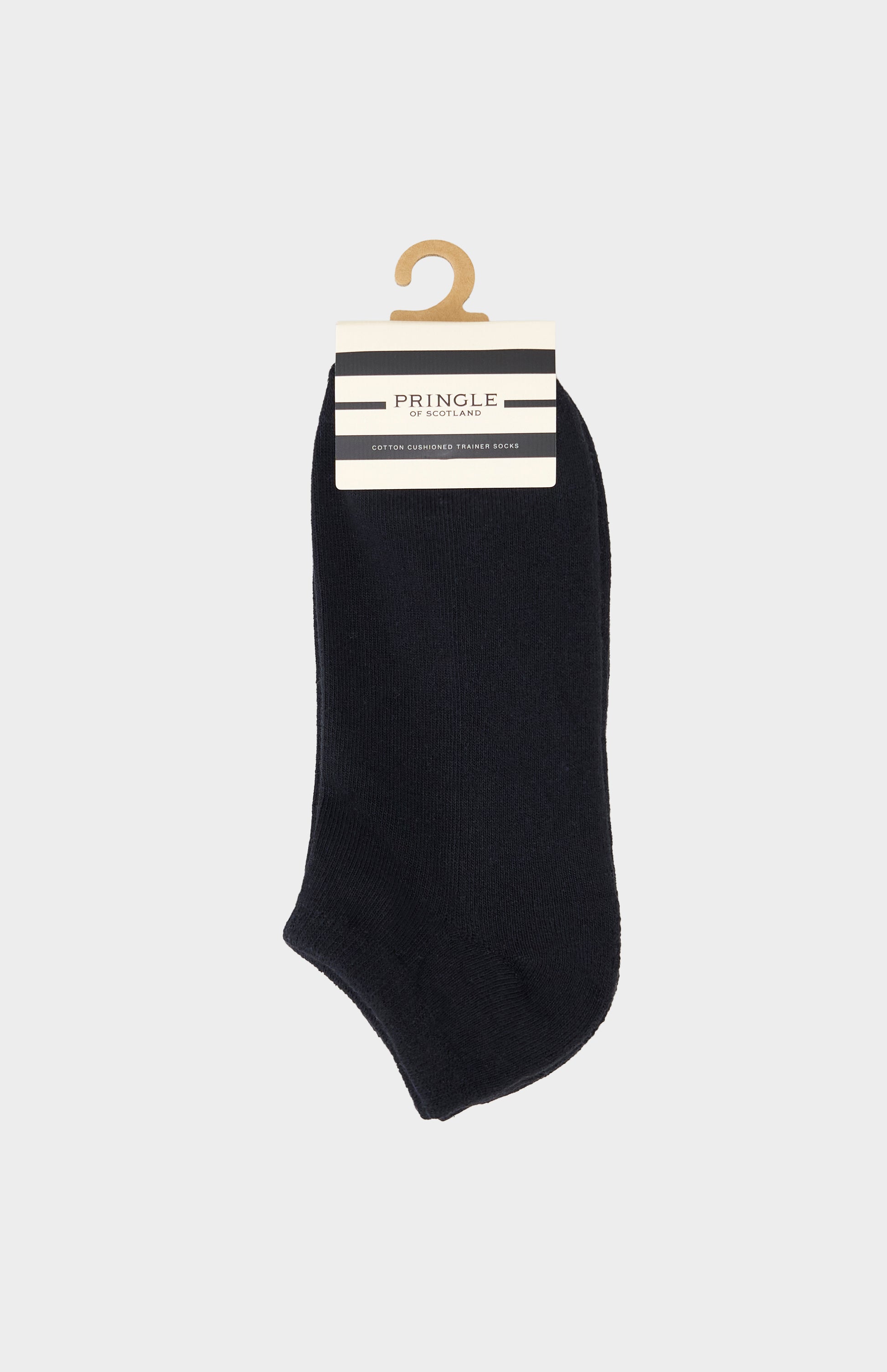 3 Pack Cotton Cushioned Trainer Socks in Black – Pringle of Scotland