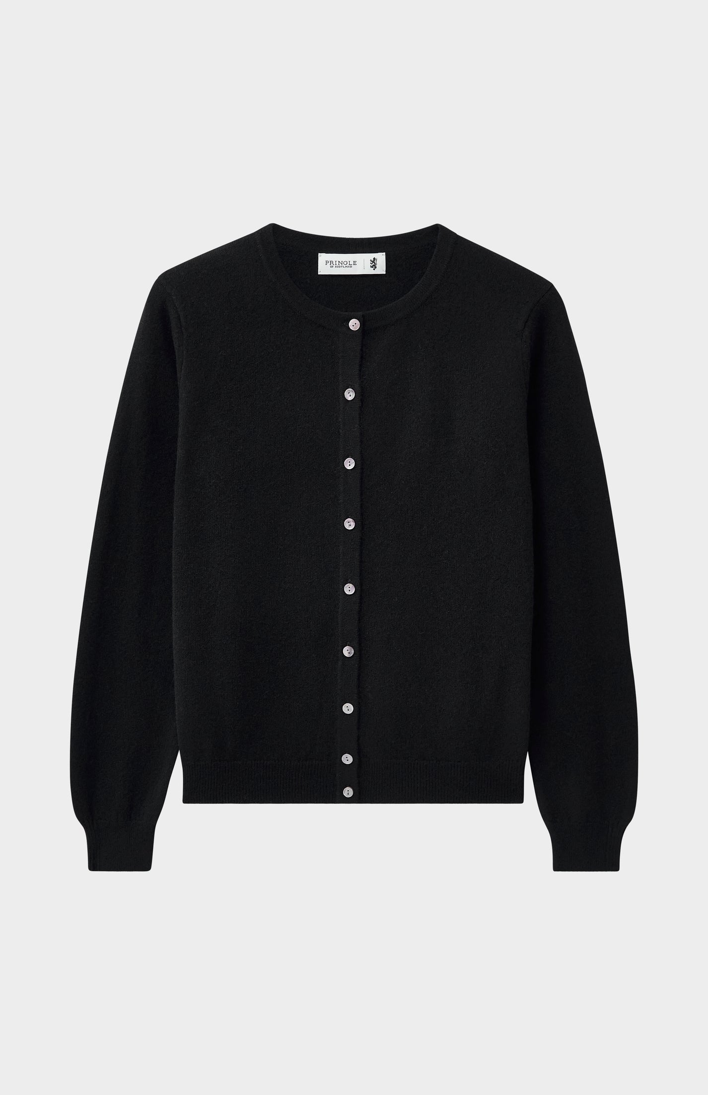 Pringle Women's Classic Round Neck Cashmere Cardigan In Black – Pringle ...