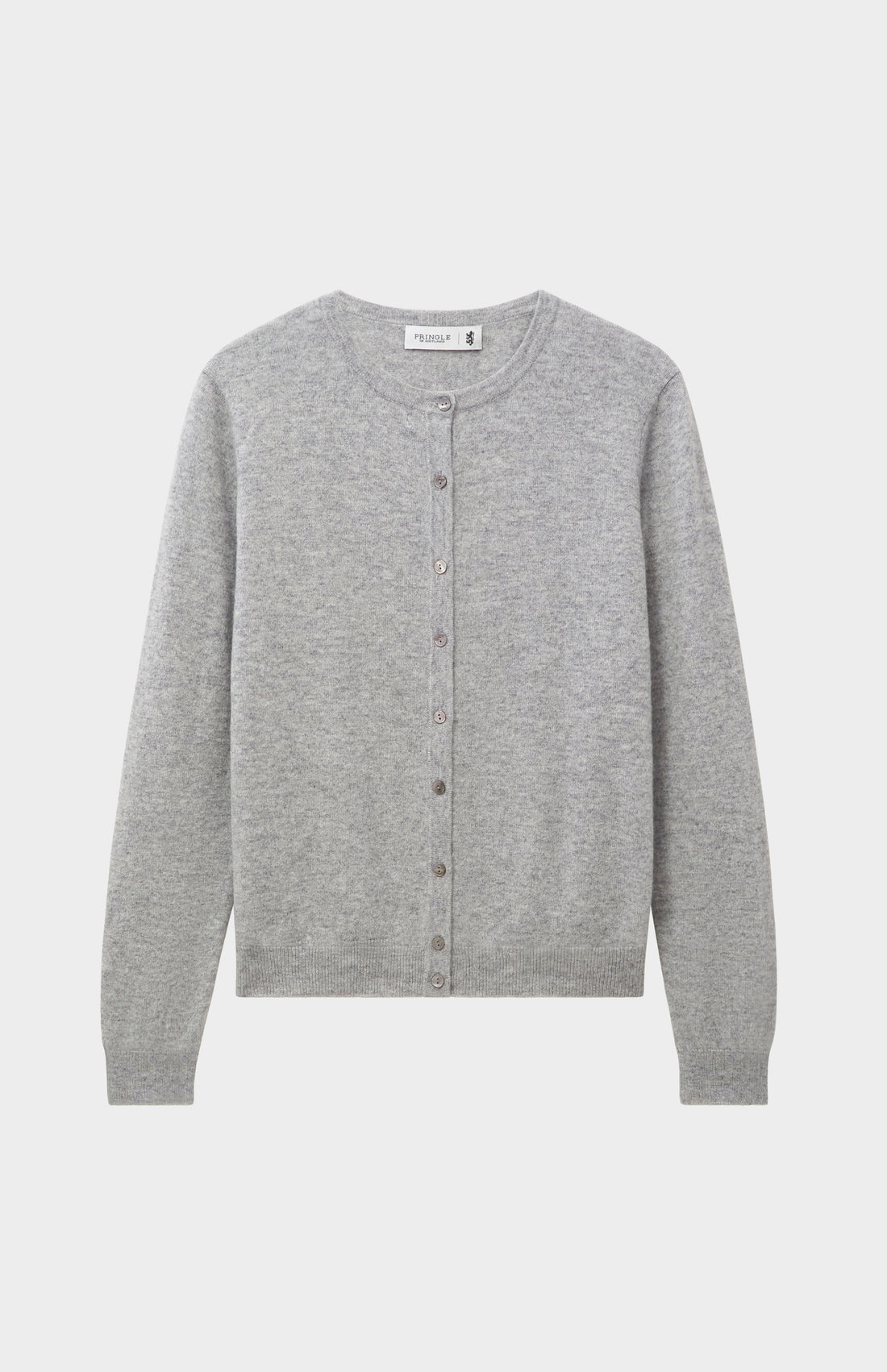 Pringle Women's Classic Round Neck Cashmere Cardigan In Silver Melange ...