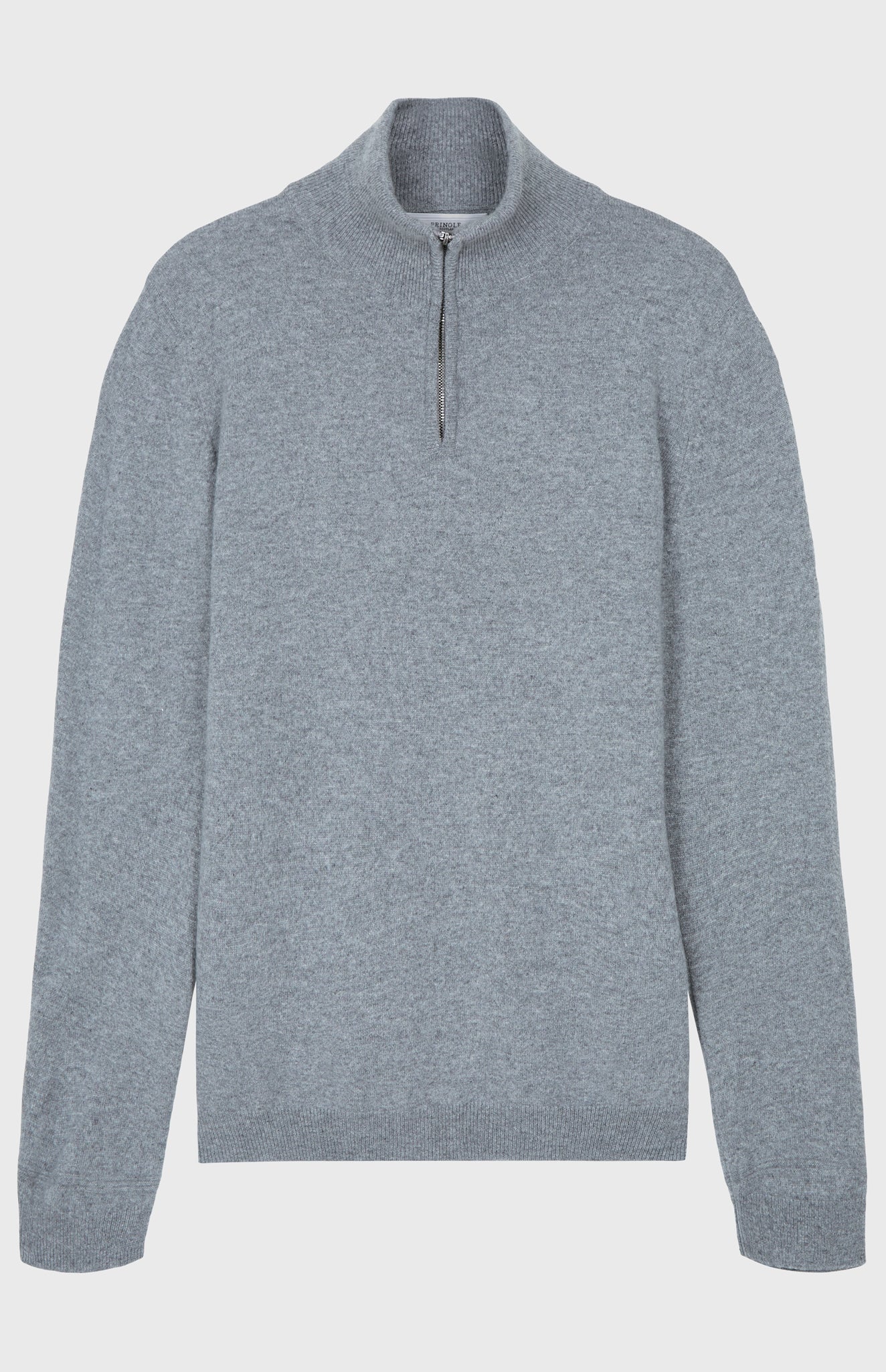 Men's Grey Zip Neck Cashmere Jumper - Pringle of Scotland